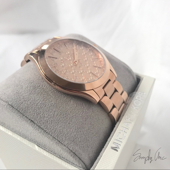 Michael Kors | Accessories | Last Mk Rose Gold Tone Slim Runway Watch ...